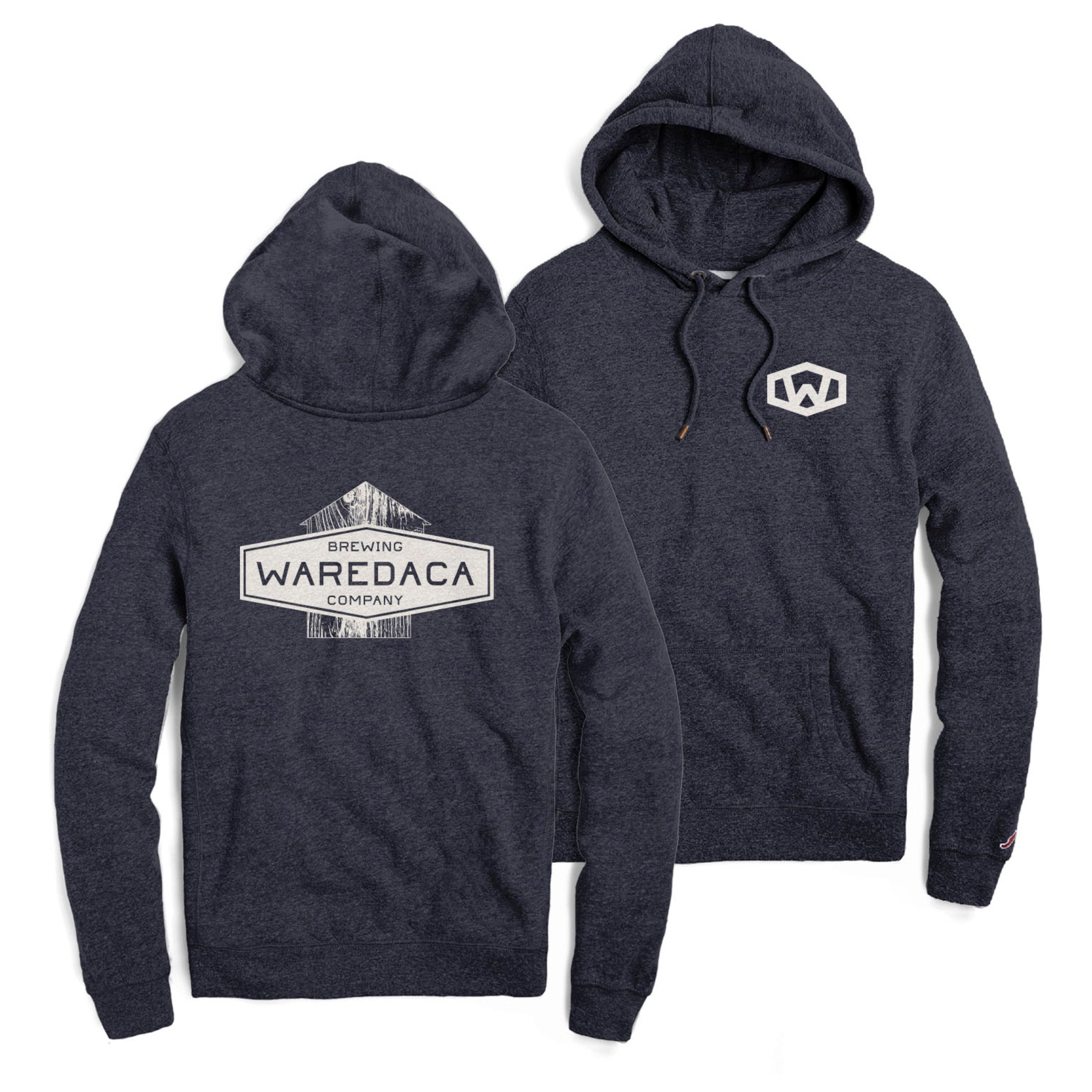 Premium Heather Navy Hooded Sweatshirt | Order Waredaca